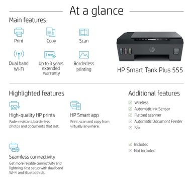 HP Smart Tank Plus 555 AIO inkjet bläckstråleskrivare - Elgiganten ...