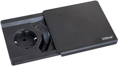 EVOline Square80 eluttag (svart) - Elgiganten - Elgiganten