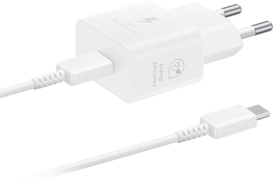 Samsung USB-C 25W laddare med kabel (vit) - Elgiganten