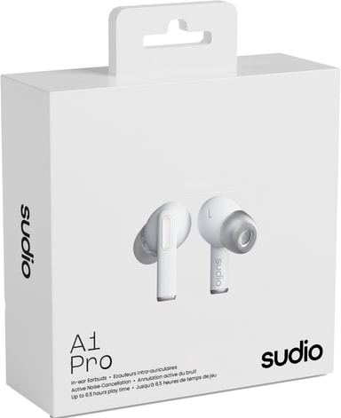 Sudio A1 Pro true wireless in-ear hörlurar (vit) - Elgiganten - Elgiganten
