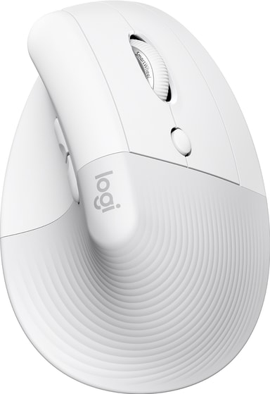 Logitech Lift Vertical trådlös mus (vit) - Elgiganten