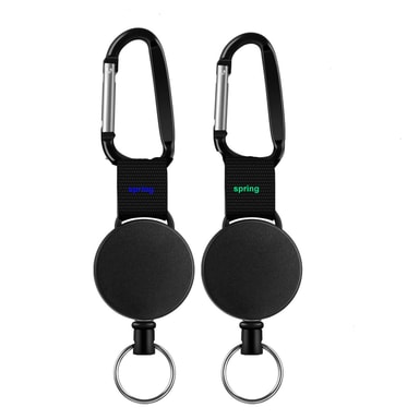 2-pack utdragbar jojo-nyckelring med karbinhake Svart - Elgiganten