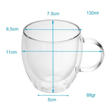 2x Teglas Kaffeglas Kaffekopp Mugg Termoglas 100-150ml - Elgiganten