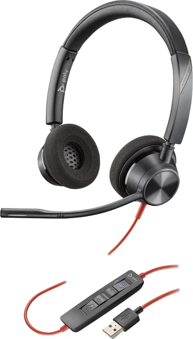HP Poly Blackwire 3325 MS Teams headset USB-A - Elgiganten