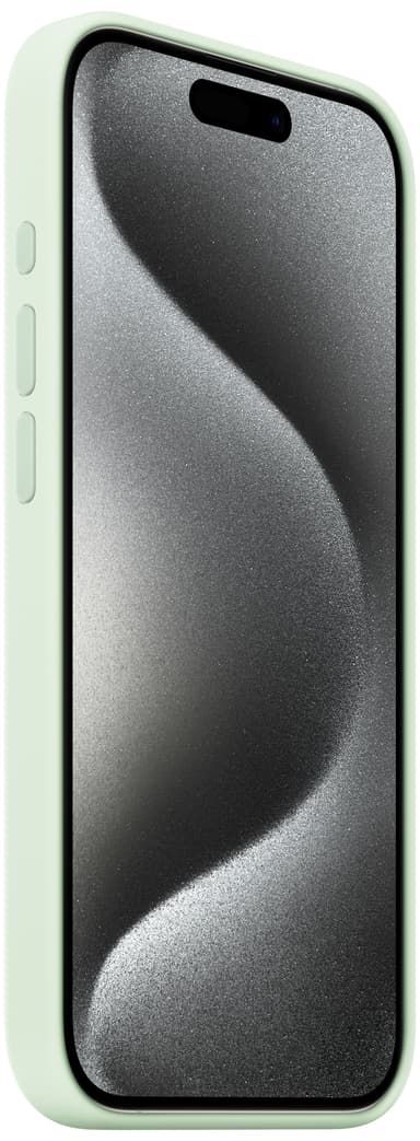 iPhone 15 Pro silikonfodral med MagSafe (Soft Mint) - Elgiganten