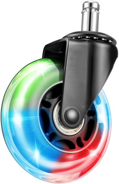 Piranha hjul för gamingstol – 5-pack (RGB) - Elgiganten - Elgiganten