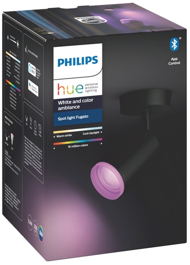 Philips Hue Fugato svart spotlight 1x5.7W 230V - Elgiganten