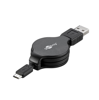 Utdragbar USB A hane till Micro USB - 1 meter - Elgiganten - Elgiganten