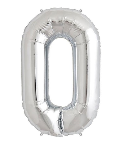 Sifferballong Siffran 0, Silver Metallic, 100cm hög - Elgiganten ...