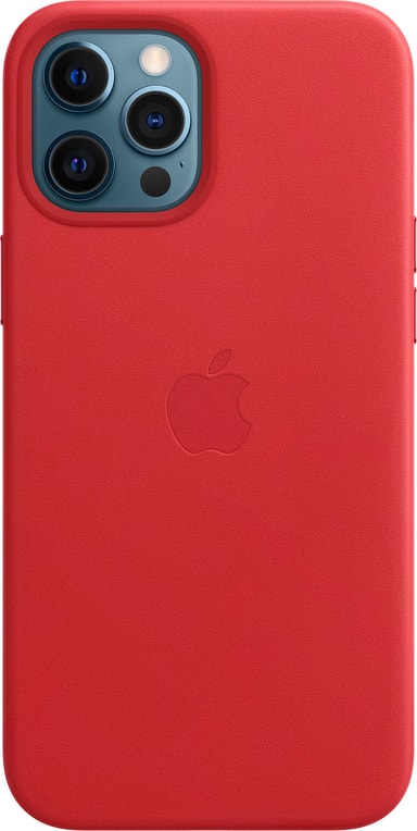 iPhone 12 Pro Max läderfodral med MagSafe (röd) - Elgiganten