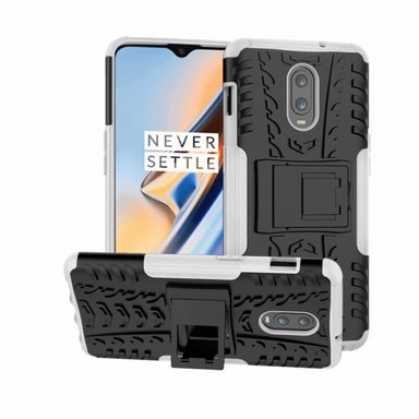 Stöttåligt skal med ställ OnePlus 6T (A6010) - Vit - Elgiganten