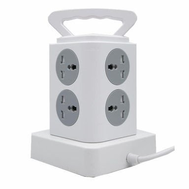 Smart grenuttag med USB-laddare 8 vägguttag 3 USB-portar Vit - Elgiganten