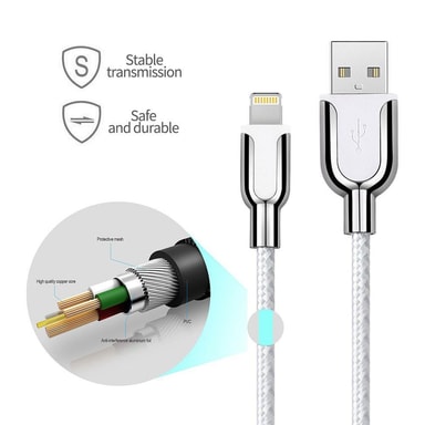 Lightning USB kabel - nylon - 1 meter - Elgiganten