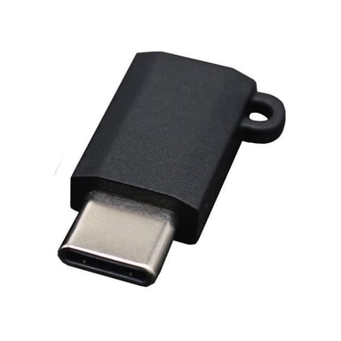 Micro USB hona till USB-C hane - med band - svart - Elgiganten - Elgiganten
