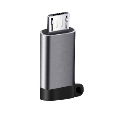 USB-C (hona) till Micro USB (hane) adapter Aluminium grå - Elgiganten