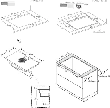 Eico Nikola Tesla Prime induktionshäll/fläkt EICO4982 inbyggd ...
