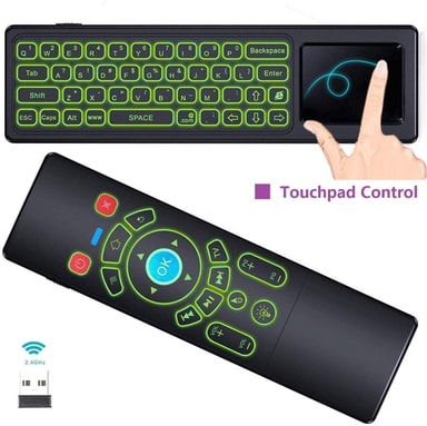 Fjärrkontroll/Trådlöst minitangentbord LED & Touchpad Svart - Elgiganten