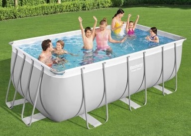 Ovanmarkspool bestway power steel 412x201x122 cm rektangulär med ...