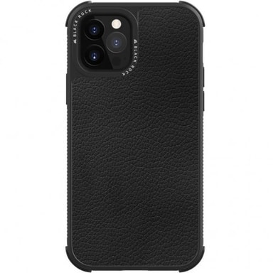 Black Rock iPhone 12/iPhone 12 Pro Skal Robust Case Real Leather Svart ...