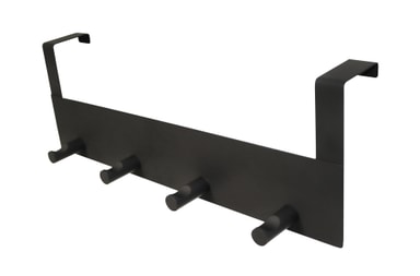 Knaggrekke til dør - 4 knagger - matt svart - Elgiganten