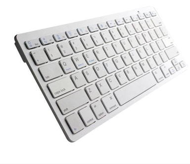 Trådlöst tangentbord Bluetooth 3.0 Vit/Silver - Elgiganten
