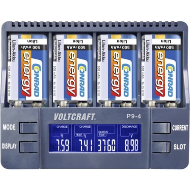 VOLTCRAFT P9-4 9V-Block-laddare NiCd, NiMH, LiIon 9V - Elgiganten
