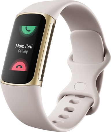 Fitbit Charge 5 aktivitetsarmband (lunar white/soft gold) - Elgiganten