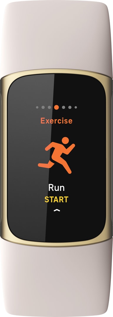 Fitbit Charge 5 aktivitetsarmband (lunar white/soft gold) - Elgiganten