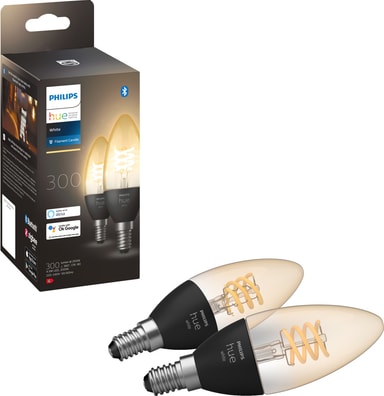 Philips Hue W 4.5W Fil Candle E14 2st - Elgiganten