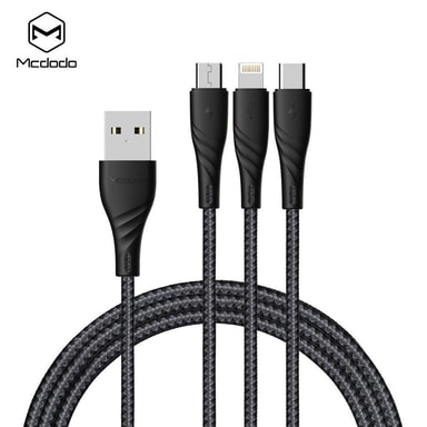 Mcdodo CA-6451 3 i 1 USB A till 1xUSB C, 1 xLightning och 1xMicro USB ...