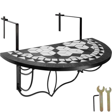 tectake Hängande balkongbord med vikbart mosaikmönster 75x65x62cm ...