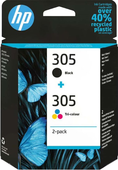 HP 305 2-Pack Black/Tri-color bläckpatroner - Elgiganten
