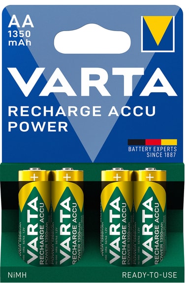 Varta Power AA 1350Mah laddbara batterier (4 pack) - Elgiganten