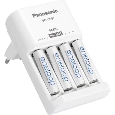 Panasonic BQ-CC51 + 4x eneloop AAA Batteriladdare NiMH - Elgiganten