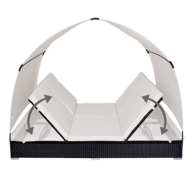 tectake Solsäng med soltak aluminium - svart - Elgiganten