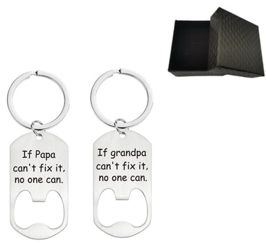 Nyckelring / flasköppnare till fars dag present 2-pack Silver - Elgiganten