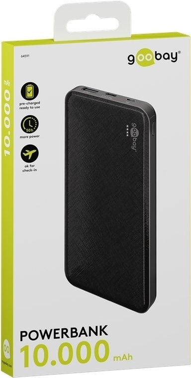 Goobay Powerbank Slimline 10.000 mAh kraftfulla 10 000 mAh i en ...