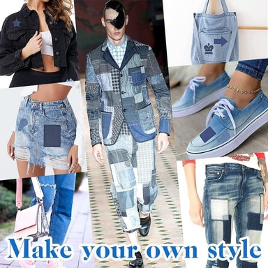 INF 10 delar jeanstyg vidhäftande reparationslapp för jeans/kläder Lju ...
