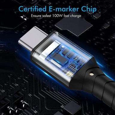 NÖRDIC 2m USB3.2 Gen2 SuperSpeed USB 20Gbps USB-C till C nylonflätad ...