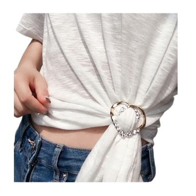 Heart Shape Scarf Spänne Sjal Hållare Guld - Elgiganten