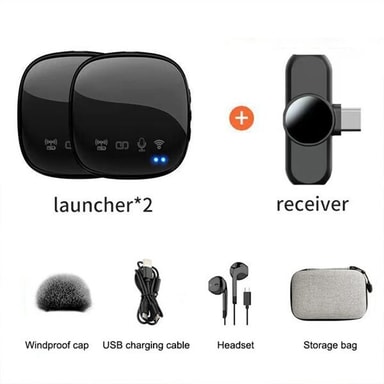 2 Trådlösa Mikrofoner med mottagare USB-C - Elgiganten - Elgiganten