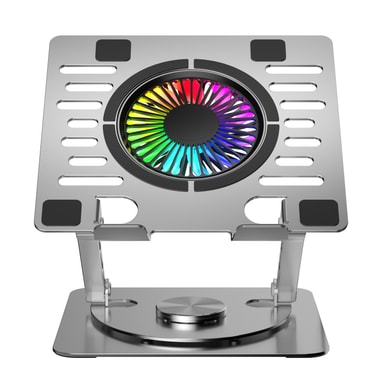 NÖRDIC laptop hållare med RGB fläkt med roterande bas och 2 USB-portar ...