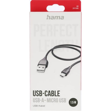 Laddkabel USB-A till Micro-USB Svart 1,5m - Elgiganten