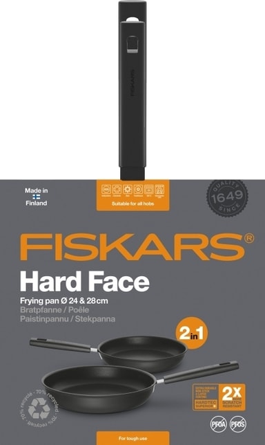 Fiskars Hard Face - set med stekpannor, 24 cm + 28 cm - Elgiganten