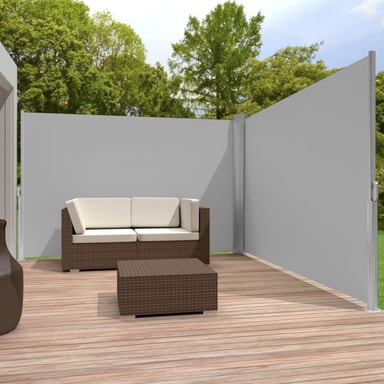 tectake Sidomarkis dubbel i Aluminium - 180 x 600 cm, grå - Elgiganten