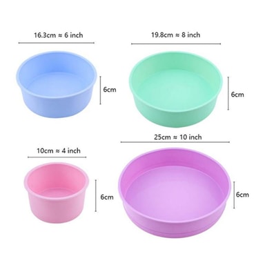 4x Set Bakformar Kakform av silikon (Röd) - Elgiganten