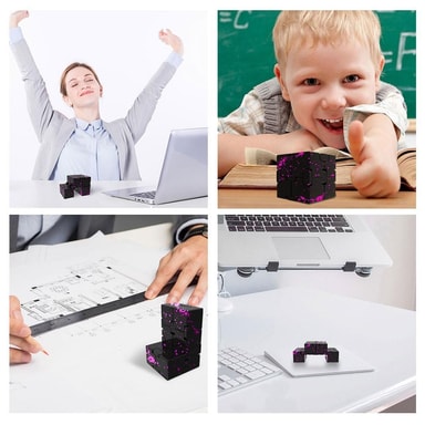 Fidget Toy Avslappning Infinite Cube Metall Flip Kub Blå-Rose - Elgiganten
