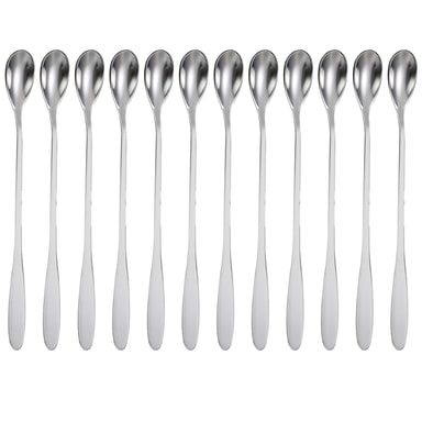 Sked Set med 12 långa skedar i rostfritt stål (silver) - Elgiganten