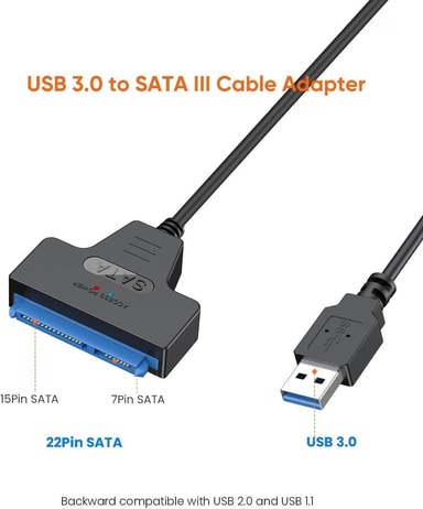 NÖRDIC USB-A till SATA adapter 2,5 SATA III HDD 5Gbps - Elgiganten ...