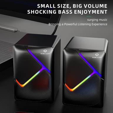 DARK ALIEN USB Stationära Högtalare Dator Laptop Subwoofer RGB ...